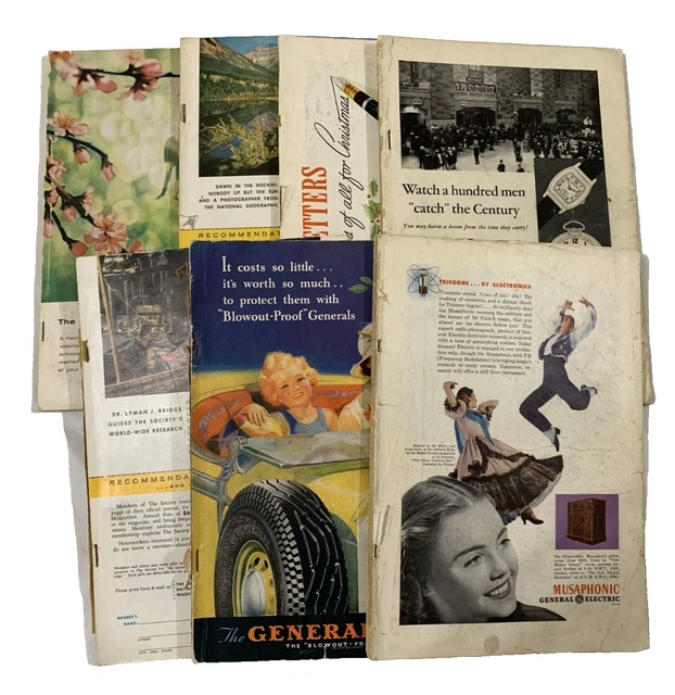 VINTAGE LOT NATIONAL Geographic Magazine 1930s 1940s 1950s All Missing ...