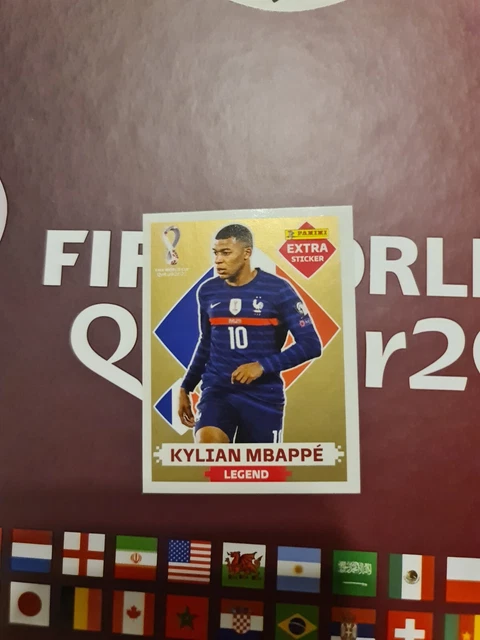PANINI WORLD CUP Qatar 2022 Extra Sticker Mbappe Legend Gold £113.77 ...