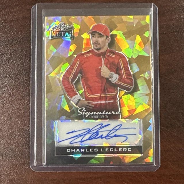 CHARLES LECLERC 2024 Leaf Metal Signatures Series Auto 1/1 F1 Ferrari ...