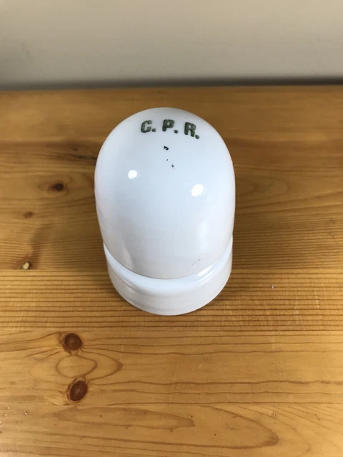 VINTAGE WHITE PORCELAIN C.P.R. Insulator Ceramic Electrical Threaded ...