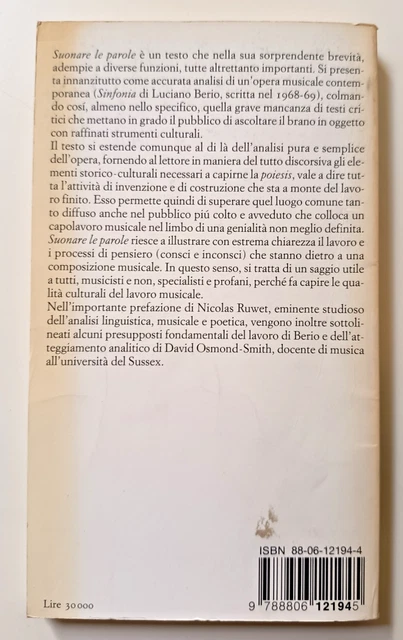 D. OSMOND-SMITH: SUONARE le parole. Guida all'ascolto della Sinfonia di ...