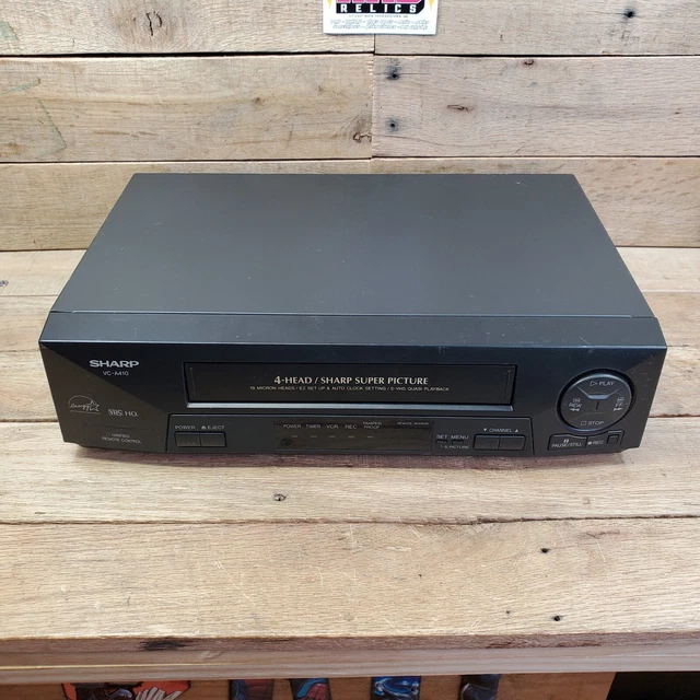 SHARP VCR VC-A410U 4 Head Super Picture VHS Recorder TESTED No Remote ...