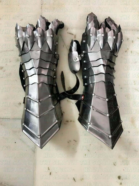 MEDIEVAL WARRIOR METAL Gothic Knight Style Gauntlets Functional Armor ...