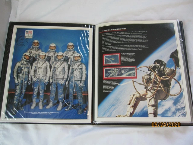 STAMP FOLIO- AMERICA'S 25 years of Manned Space Flights $10.00 - PicClick