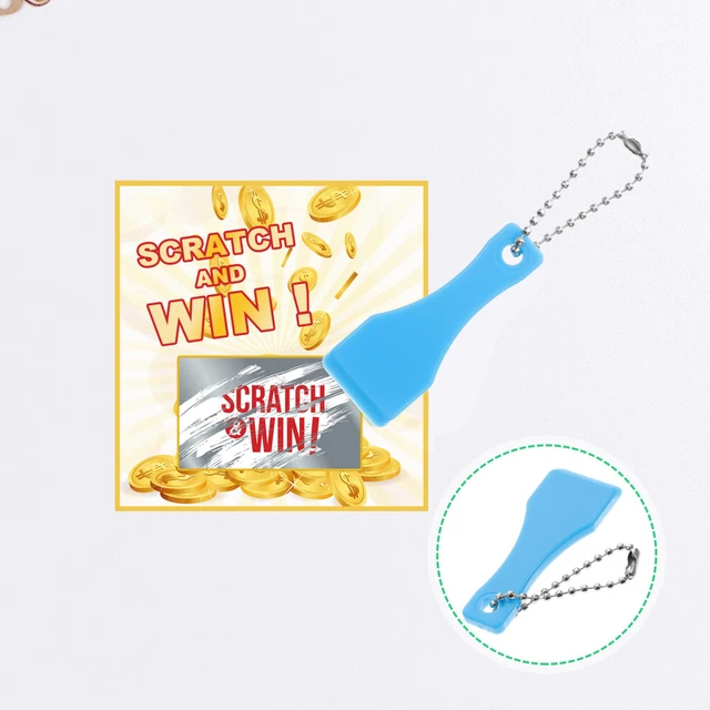 10 PCS SCRAPER Sticker Ticket Tools Scratcher Keychain Scraping £11.58 ...