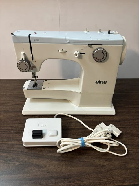 VINTAGE ELNA SU Type 62D Swiss Made Sewing Machine Multi Volts 110v ...