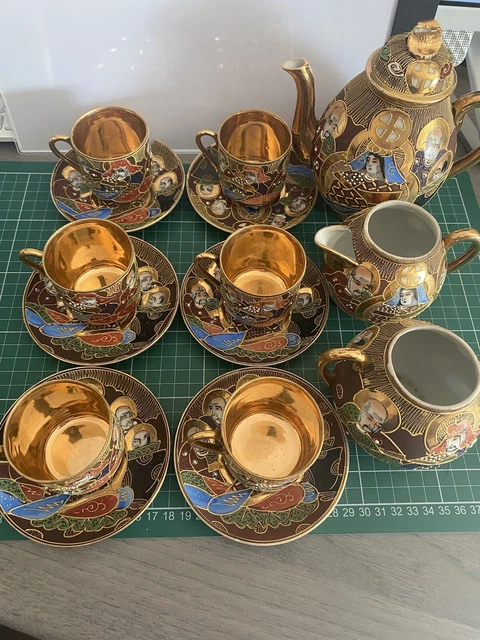VINTAGE JAPANESE HAND painted Samurai Tea Set Reg 539405 £40.00 ...
