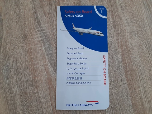 BRITISH AIRWAYS - Airbus A350 In-flight Safety Instructions Card ...