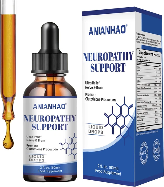 ALPHA LIPOIC ACID Neuropathy Supplements Liquid Drops, 18-In-1 ...