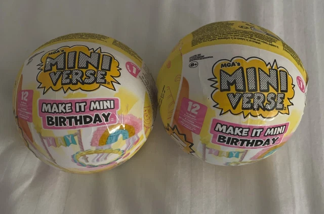 MGA'S MINIVERSE MAKE it Mini Birthday Blind Ball - Brand New X2 Bundle ...