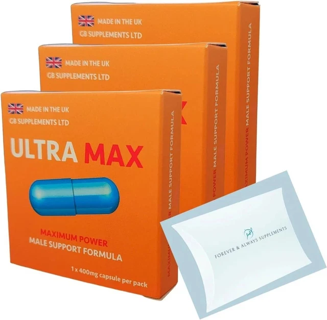 ULTRA MAX BLUE High Strength 400mg Capsules 100% Natural Support ...