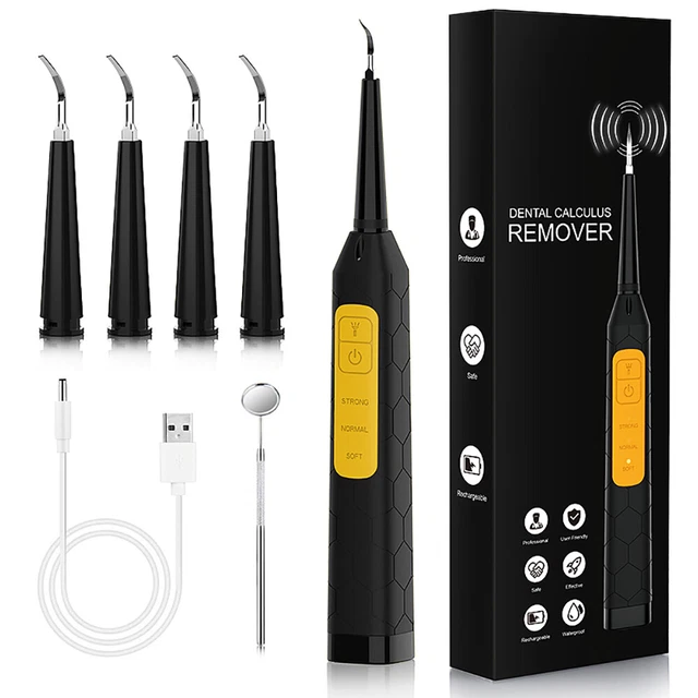 ULTRASONIC ELECTRIC TEETH Cleaner Kit Scaler Calculus Remover Oral ...
