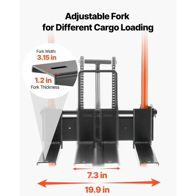 VEVOR MATERIAL LIFT Winch Stacker 205 kg Pallet Truck Dolly 1000 mm ...