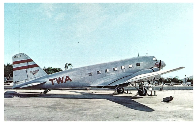 TWA- TRANSCONTINENTAL & Western Air Inc Douglas DC-2 Airplane Postcard ...