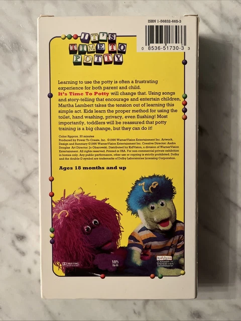 IT'S TIME TO Potty VHS Tape 1996 Fun And Educational Toilet Training ...