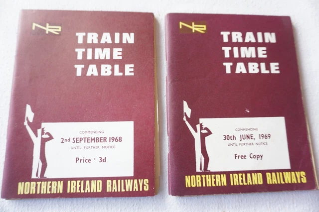 1968 1969 NORTHERN Ireland Railways Train Railway Timetable x2 Ireland ...
