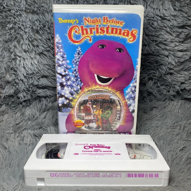 BARNEY’S NIGHT BEFORE Christmas VHS Video Tape 16 Sing Along Songs Clam ...