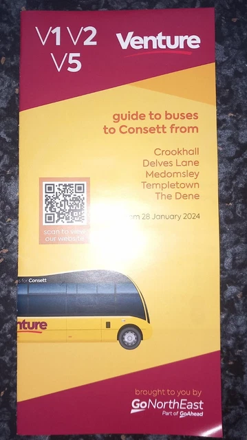 GO NORTH EAST 2024 bus timetable for route number V1, V2 & V5 date 28 ...