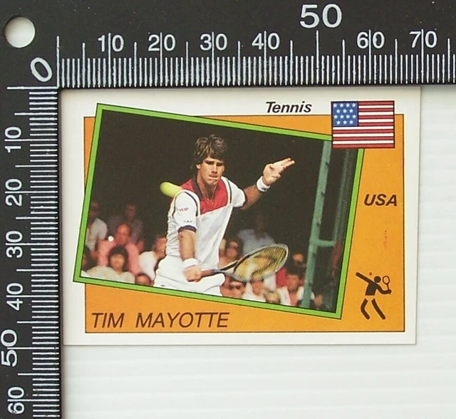 VINTAGE TIM MAYOTTE Usa Tennis Player Profile Panini Supersport Promo ...
