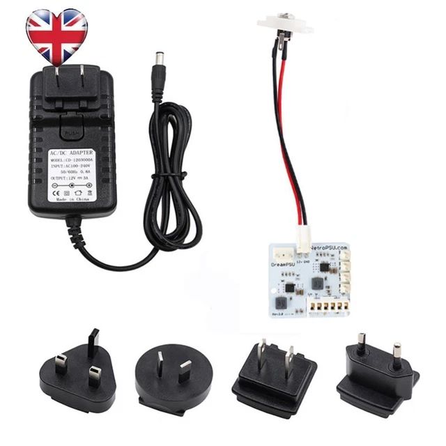 DREAMPSU REV2.0 12V Power Supply + Plug Adapter for SEGA DreamCast Game ...