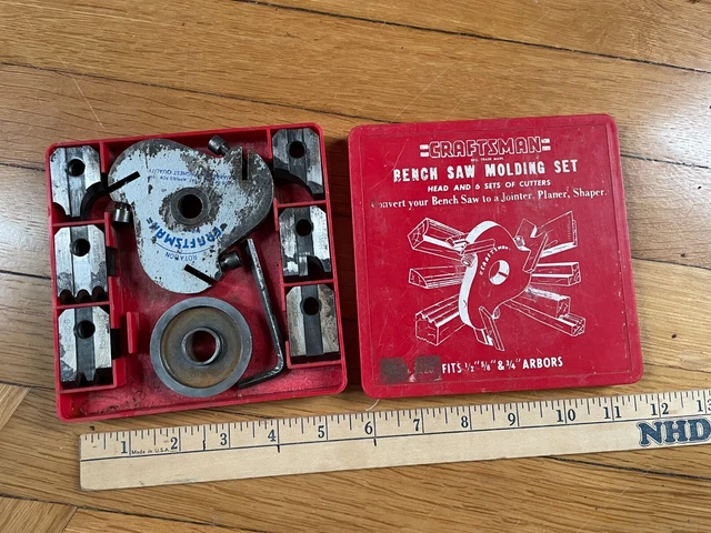 VINTAGE USA CRAFTSMAN 9-3200 Bench/Radial Saw Molding Set Head & 6 Sets ...