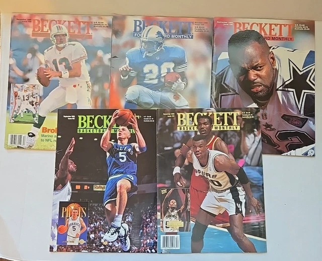 5 BECKETT BASKETBALL/BASEBALL/FOOTBALL Monthly/Card Magazine 1995 £9.79 ...