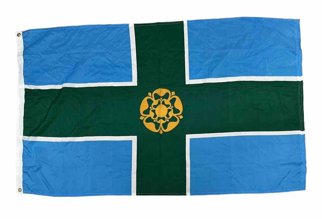 DERBYSHIRE FLAG 5 x 3 FT - With Eyelets - English County £2.50 ...