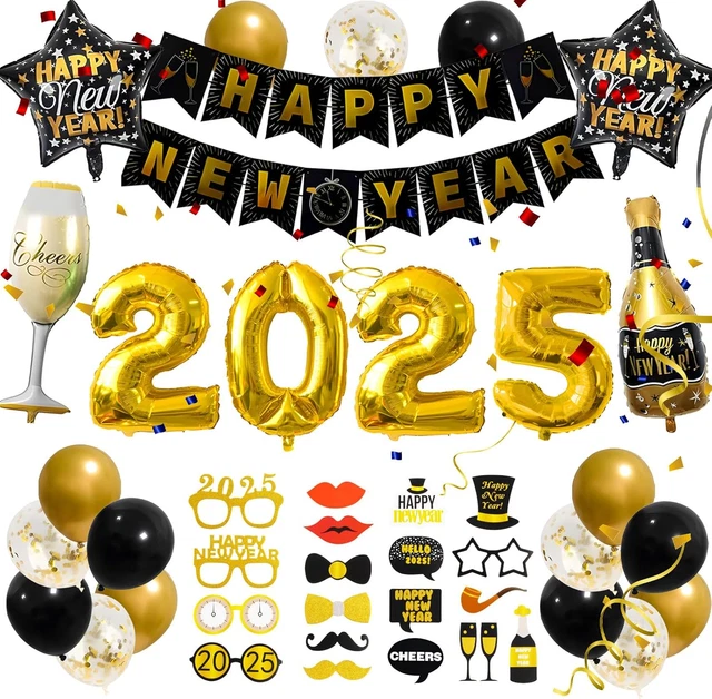 DECORAZIONI CAPODANNO 2025, Palloncini Capodanno Set, 2025 Palloncini, Happy Ne EUR 20,99 ...