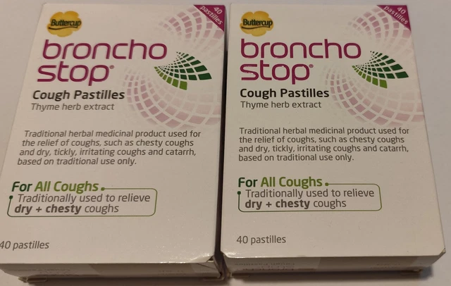 COUGH PASTILLES BRONCHOSTOP 80 Buttercup Broncho Stop Chesty Dry ...