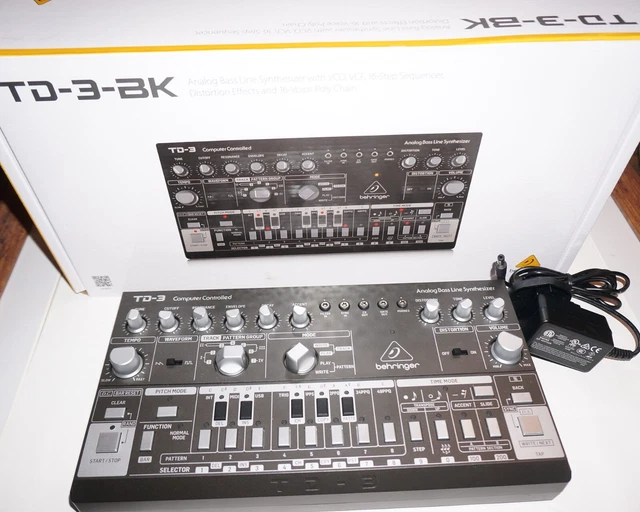 BEHRINGER TD-3-BK ANALOG Bass Line Synthesizer-Box -TD 3 Black Edition ...