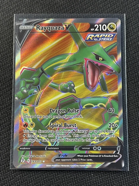 POKEMON CARD RAYQUAZA V Evolving Skies SWSH Full Art Ultra Rare 193/203 ...