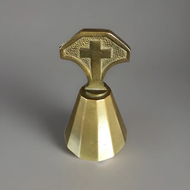 CLOCHE DE TABLE, Clochette Religieuse En LAITON à Décor De Croix Art ...