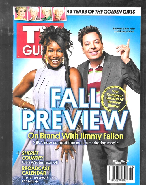 TV GUIDE-9/2025-FALL PREVIEW-JIMMY Fallon-Zachary Quinto-No Mail Label ...