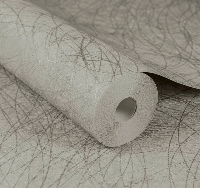 GRAHAM & BROWN 101426 Twist Taupe Boutique shiny heavy vinyl luxury ...