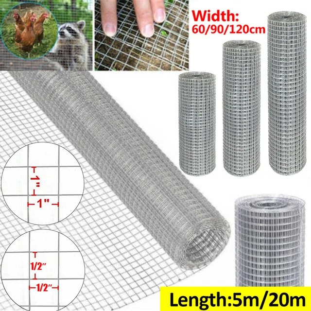 5/20M GALVANISED CHICKEN Wire Mesh Netting Rabbit Cage Aviary Fence ...