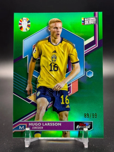2023-24 TOPPS BEST UEFA Euro Hugo Larsson Green Refractor /99 Debutto ...