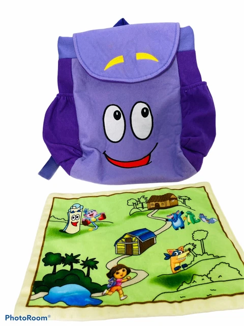DORA THE EXPLORER Dora’s Backpack Soft Purple Plush with Map Adjustable ...
