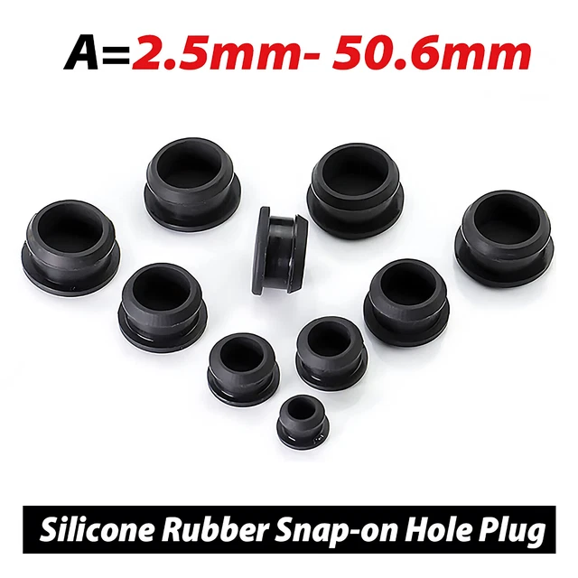 SNAP-ON HOLE PLUG Silicone Rubber Bung Cable Wiring Protect Bushes 2 ...