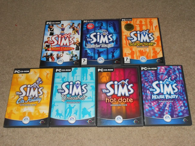 THE SIMS 1 Deluxe Base Game All 7 Expansion Packs Complete Collection ...