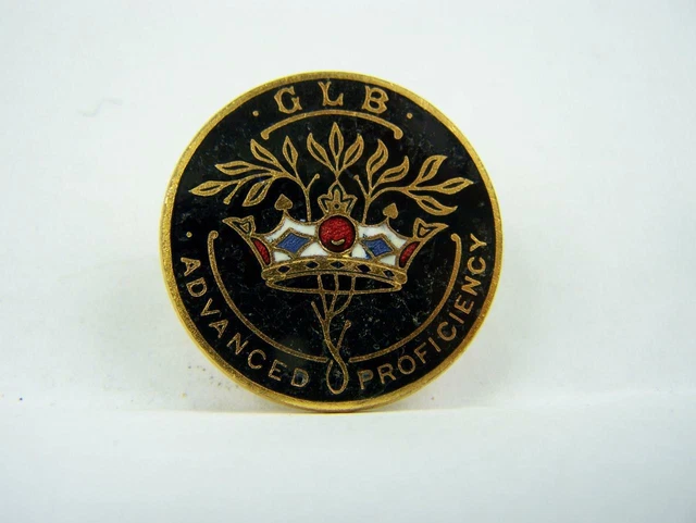 VINTAGE ENAMEL PIN back badge GLB Girls Life Brigade 'Advanced ...