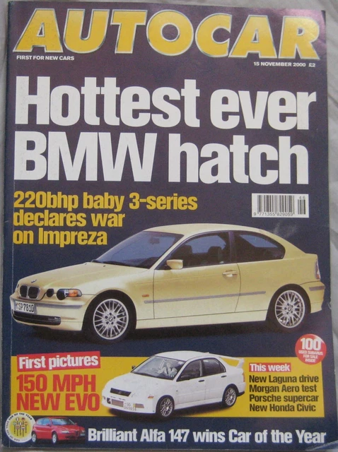 AUTOCAR MAGAZINE 15/11/2000 featuring Porsche Carrera GT, Morgan, Alfa ...