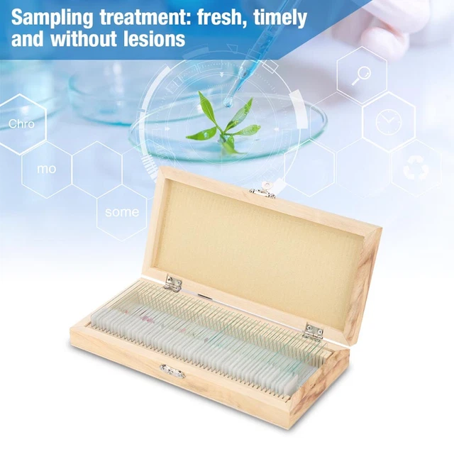 50PCS/SET BIOLOGY GLASS Prepared Microscope Slides Lab Specimens With ...