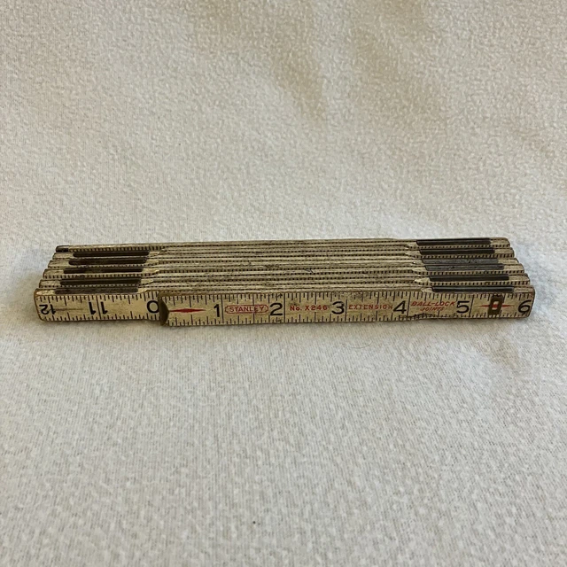 VINTAGE STANLEY NO. x246 Extension Ruler Ball-Lock Joints 72" Green ...