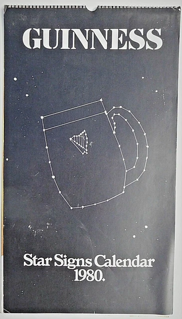ORIGINAL RARE 1980 Guinness Calendar "Star Signs" in V Good used ...