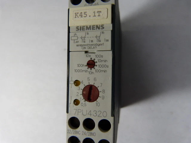 SIEMENS 7PU4320-2BN20 MULTIFUNCTION Relay Timer 5s-100hr 24V USED EUR ...