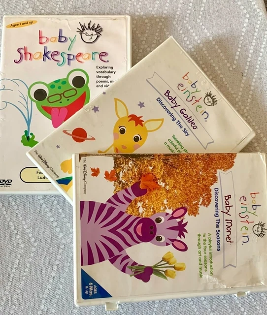 LOT OF 3 Baby Einstein DVDs: Baby Shakespeare, Baby Galileo, Baby Monet ...