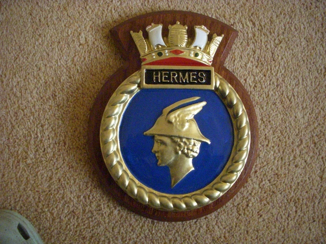 ROYAL NAVY HMS Hermes ships crest £23.00 - PicClick UK
