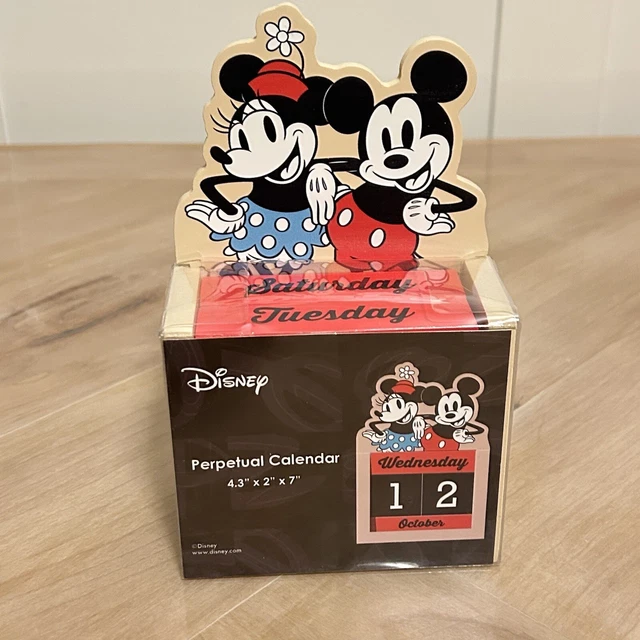DISNEY MICKEY MOUSE and Minnie Mouse Perpetual Desk Top Calendar £26.76 ...