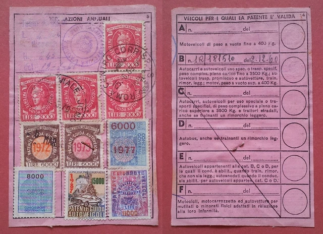 LOTTO DI MARCHE da bollo per patente rare EUR 19,90 - PicClick IT