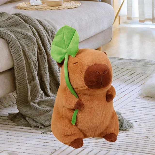 CAPYBARA PLUSH TOY with Leaves Cute Capybara Stuffed Animal for Holiday ...